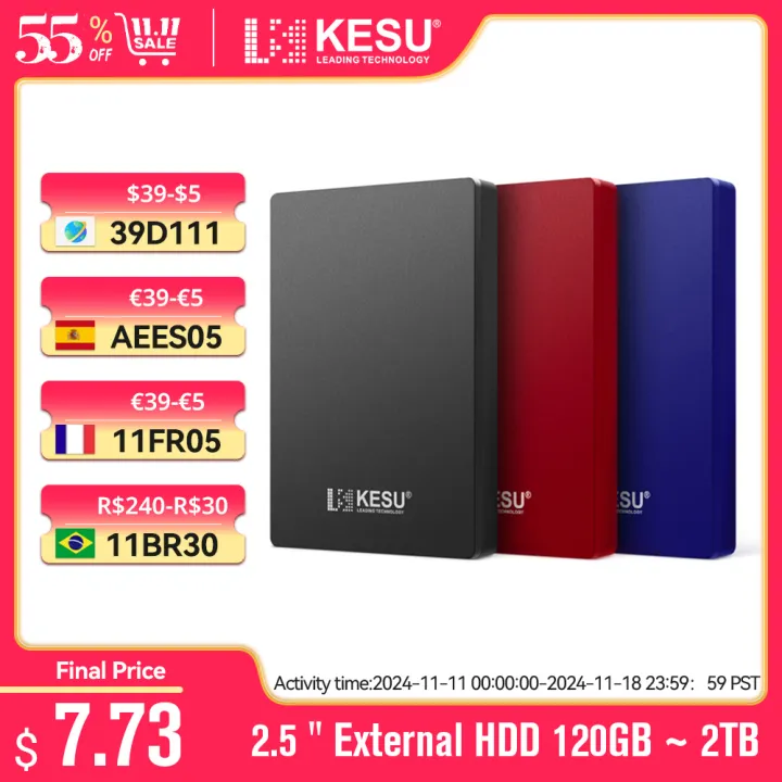 KESU HDD 2.5 Portable External Hard Drive 320gb/500gb/750gb/1tb USB3.0 ...