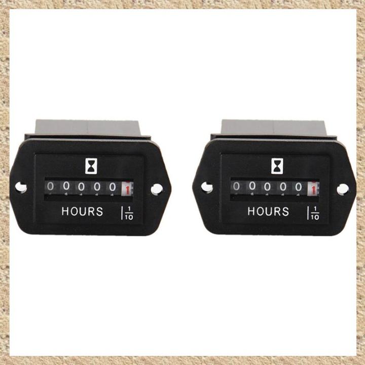 2X DC 6-80V Mechanical Hour Meter - Hourmeter for Engine Generator Boat Automobiles Motorcross ...