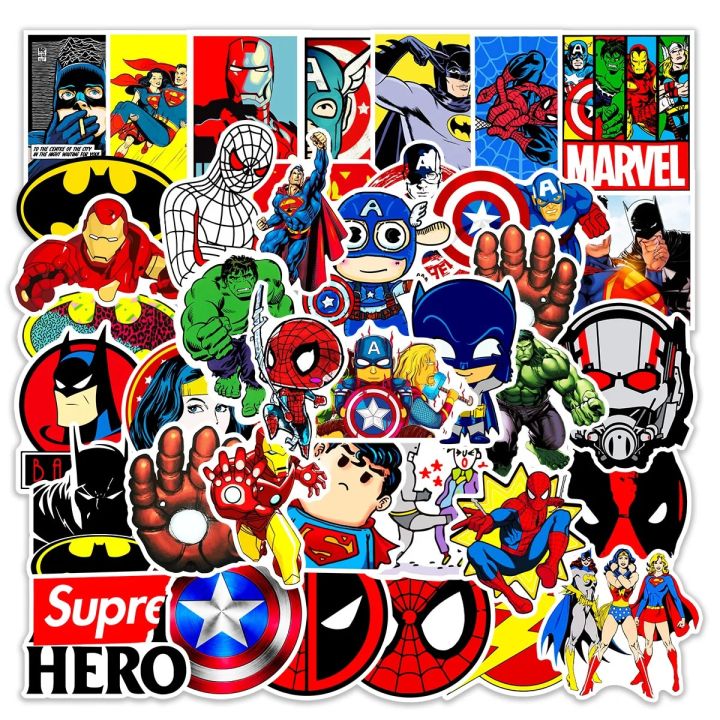10/30/50Pcs Cute Marvel The Avengers Super Hero Stickers Aesthetic ...