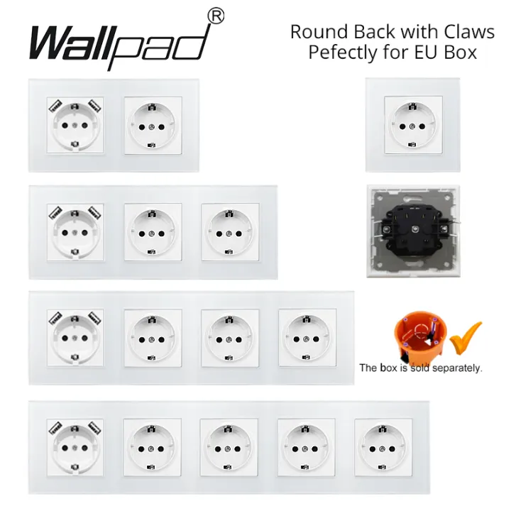Eu Standard German French Wall Socket With 2 Usb Wallpad Pure White ...