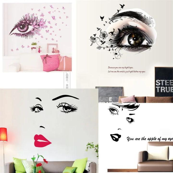 3D Vivid Stylish Simple European Style Eye DIY Wall Stickers For Rooms ...
