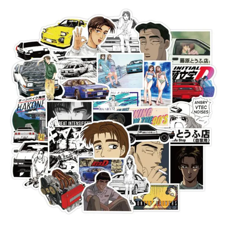 50 pcs/set Initial D anime sticker PVC graffiti sticker guitar ...