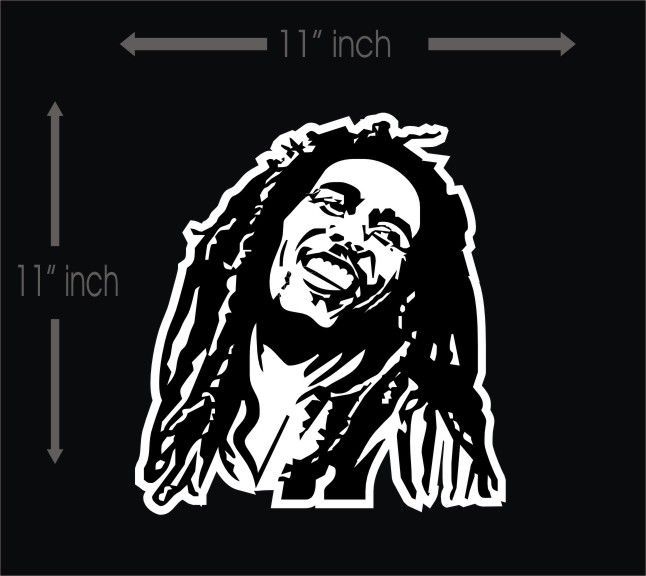 Bob Marley stickersTwo Pieces For Car Scooter bike Van 3 Wheele Laptop ...