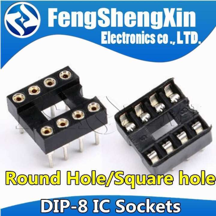 20pcs DIP-8 Round Hole Square hole 8 Pins 2.54MM DIP DIP8 Sockets ...