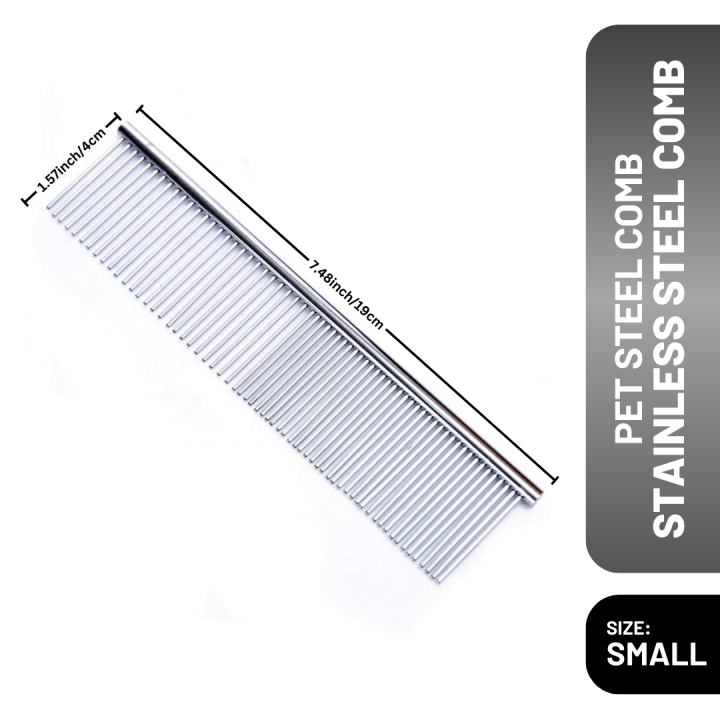 Pet Steel Comb with Rounded Ends Stainless Steel (Small Size) | Daraz.lk