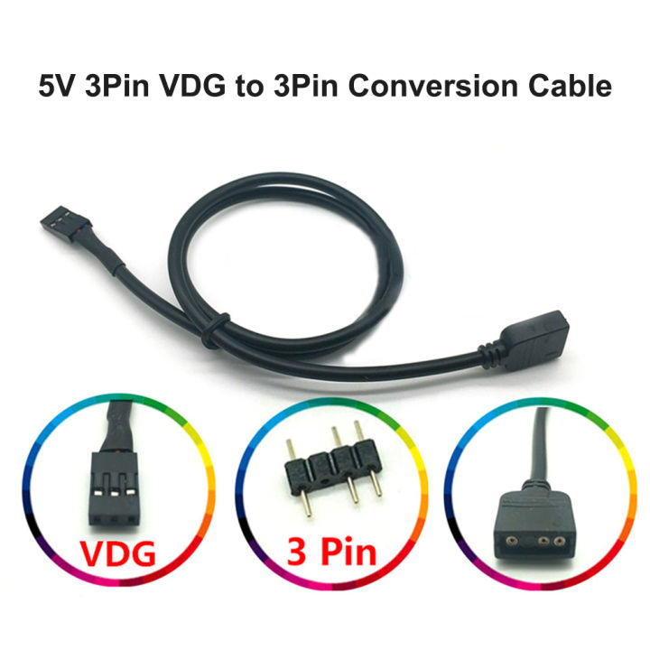 Motherboard Sync Header Adapter Cable For Rgb 5v 3 Pin Vdg To Normal 3 ...