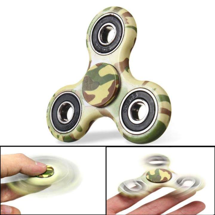 Tri-Spinner Fidget Ceramic EDC Hand Finger Spinner Desk Focus Kids ...