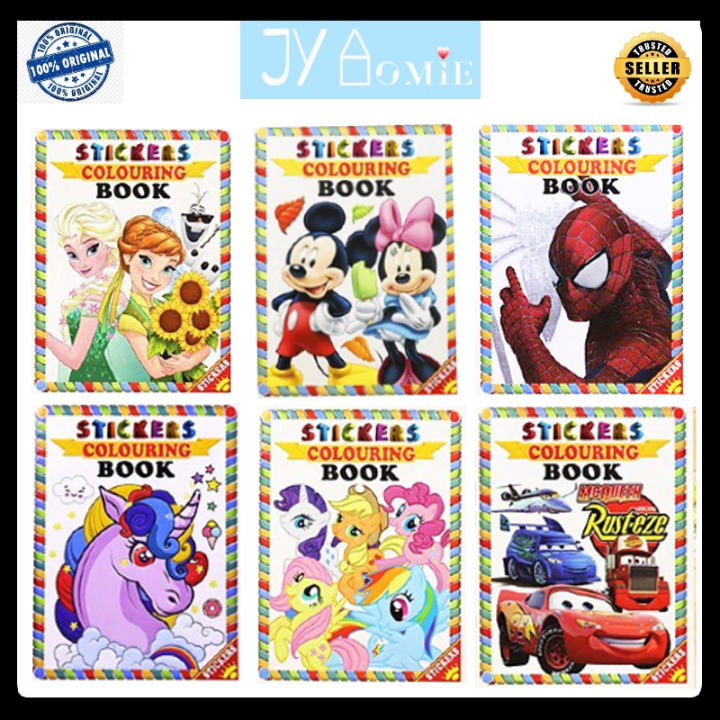 Colouring Book for Kids Color Book Sticker Book Colour Pencil Buku ...