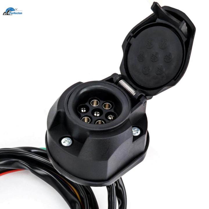 7 Pin Trailer Plug And Socket With Extension Cable 1.5m Connector Truck ...