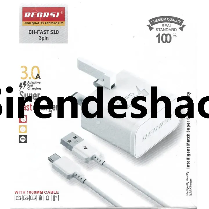 Sirendeshao RECRSI Quick Fast Charger 15W 3A QC3.0 USB Type C Adapter ...