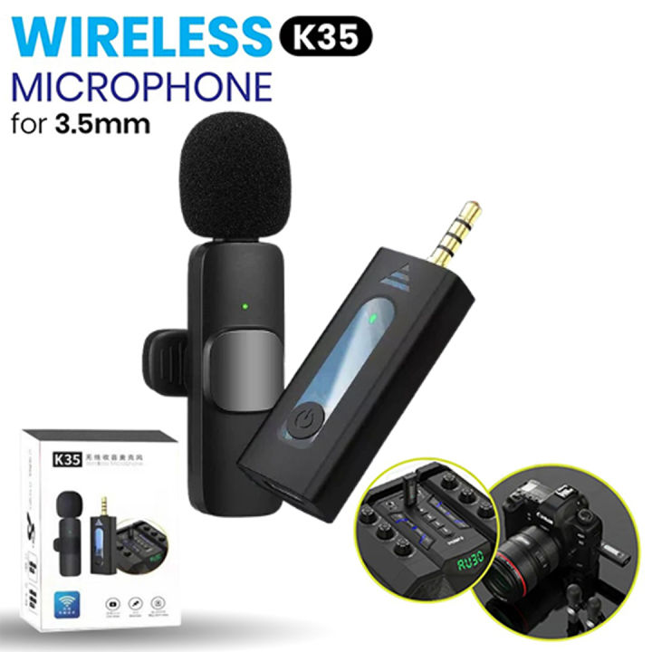 K-35 Wireless Lavalier Microphone, Omnidirectional Mic for Vlogging and ...