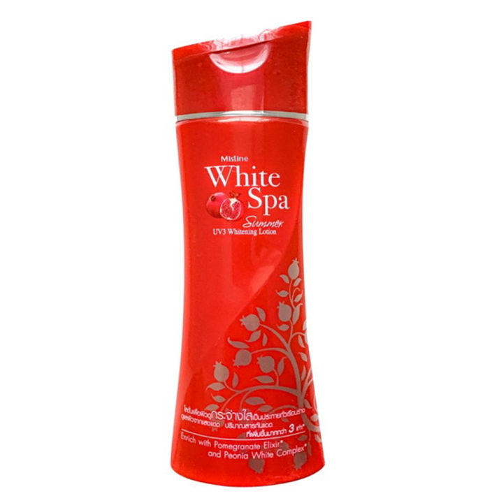 MISTINE Pomegranate WHITE SPA Sunblock Summer UV3 WHITENING Body Lotion Mwsl 200 ML Made In ...
