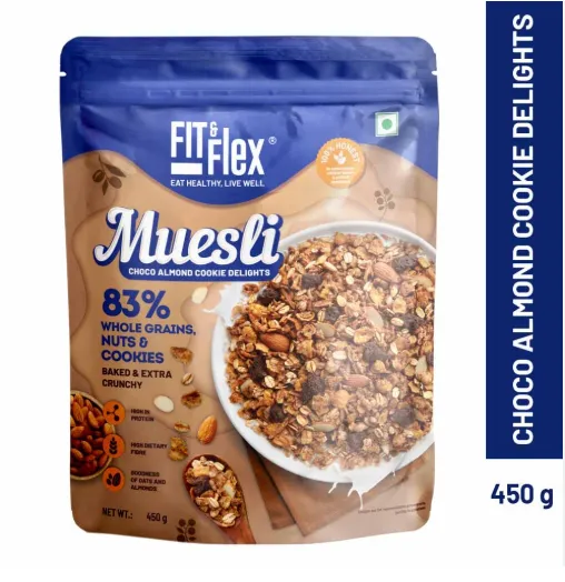Breakfast Meal - Fit & Flex Muesli Choco Almond Cookie Delights 450g ...
