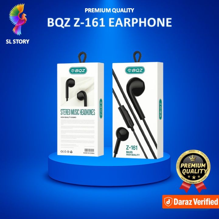 BQZ Z-161 Stereo Music Earphones with Mic | Wired 3.5mm Headphones | Deep Bass | For Android ...