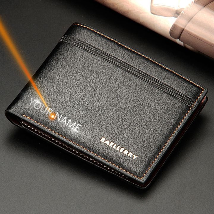 2021 New Men Wallets Name Customized Card Holder High Quality Male ...