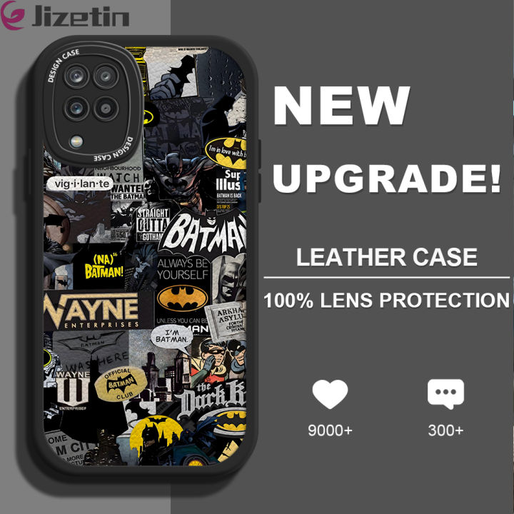 Jizetin for Samsung A12 A12 5G M12 Back Cover Batman Lambskin Texture ...