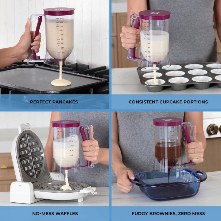 Pancake Batter Dispenser - Kitchen Must Have Tool for Perfect Pancakes ...