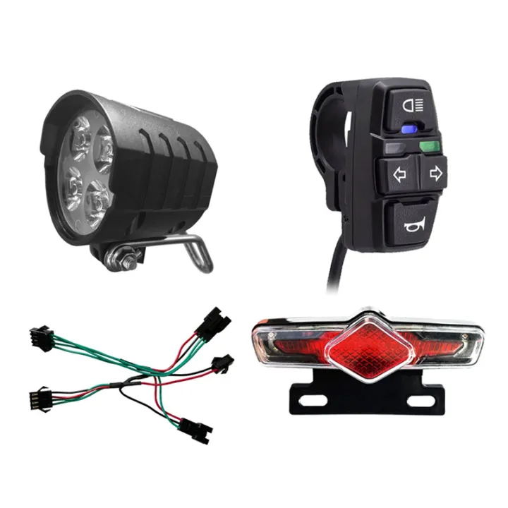 Front/Rear Light Electric Bike LED Lights SET Modification Parts As ...