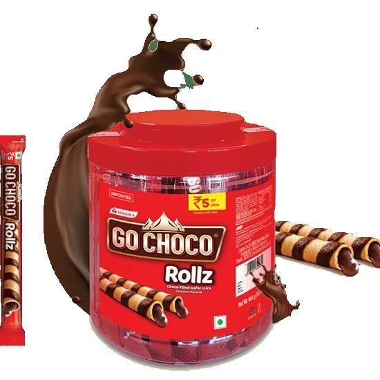 Go Choco Rollz is the most crunchy and silky Chocolate roll in india ...
