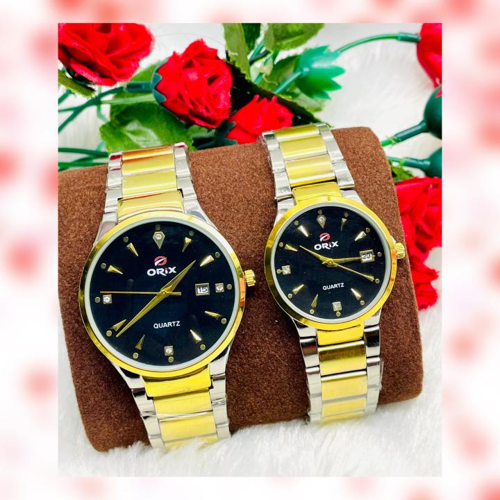 NEW FASHIONABLE ORIX STEEL COUPLES WATCHE | Daraz.lk