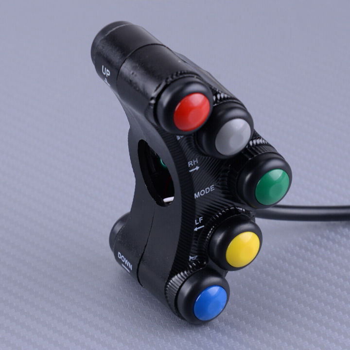 【Tento】Motorcycle Handlebar 5 Button Switch Assembly Universal Fitment ...