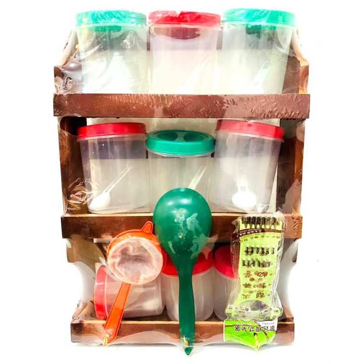 Wood Kitchen Spicy Rack With Dappa Set Medium | Daraz.lk