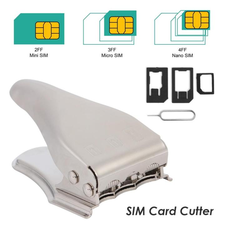 3 in 1 Zinc Alloy + Stainless Steel Nano Mini Micro SIM Card Cutter ...