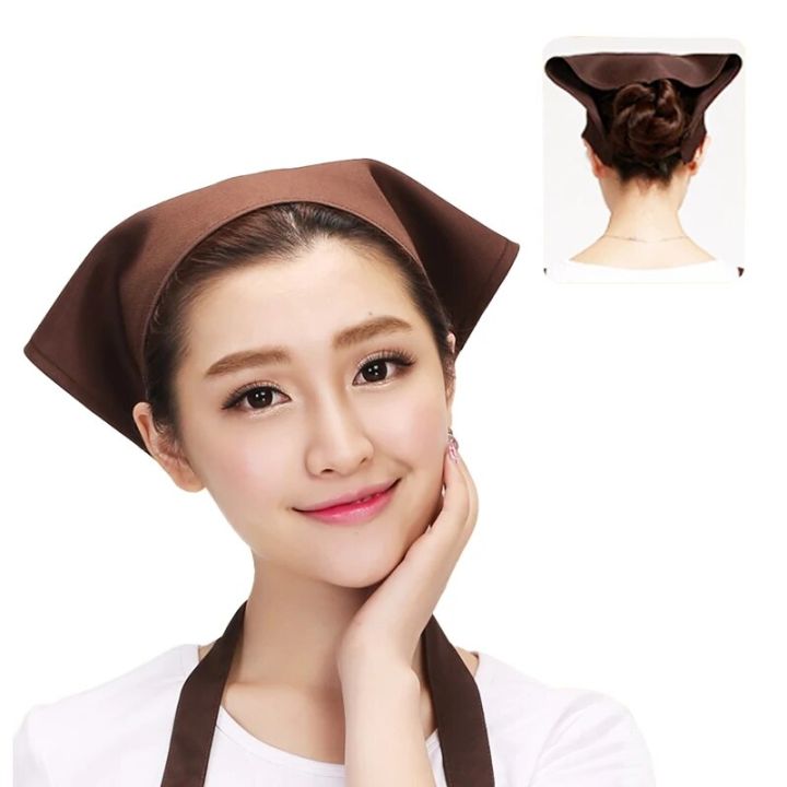 Men and Women Kitchen Work Headscarf Hats Restaurant Catering Triangle ...