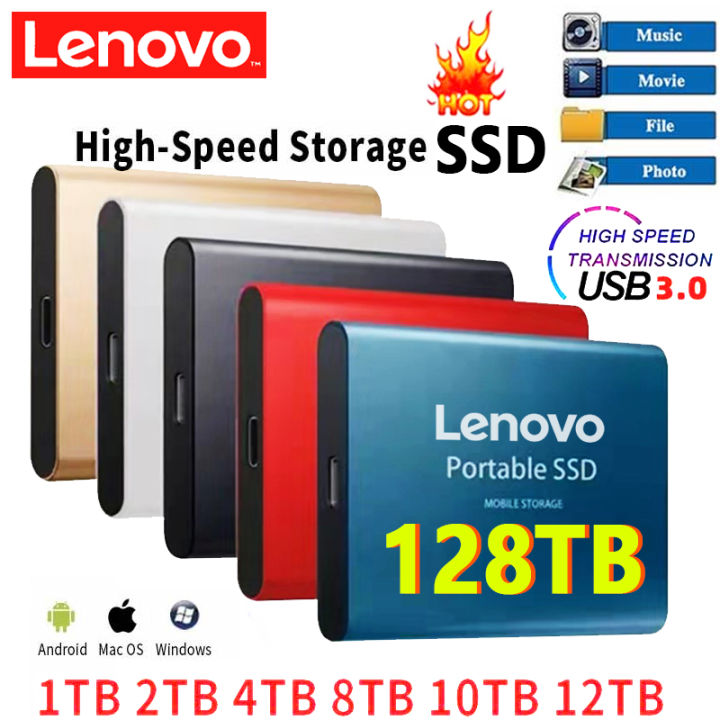 Lenovo New Portable 2TB SSD 4TB 16TB External Hard Drive Type-C USB 3.0 ...