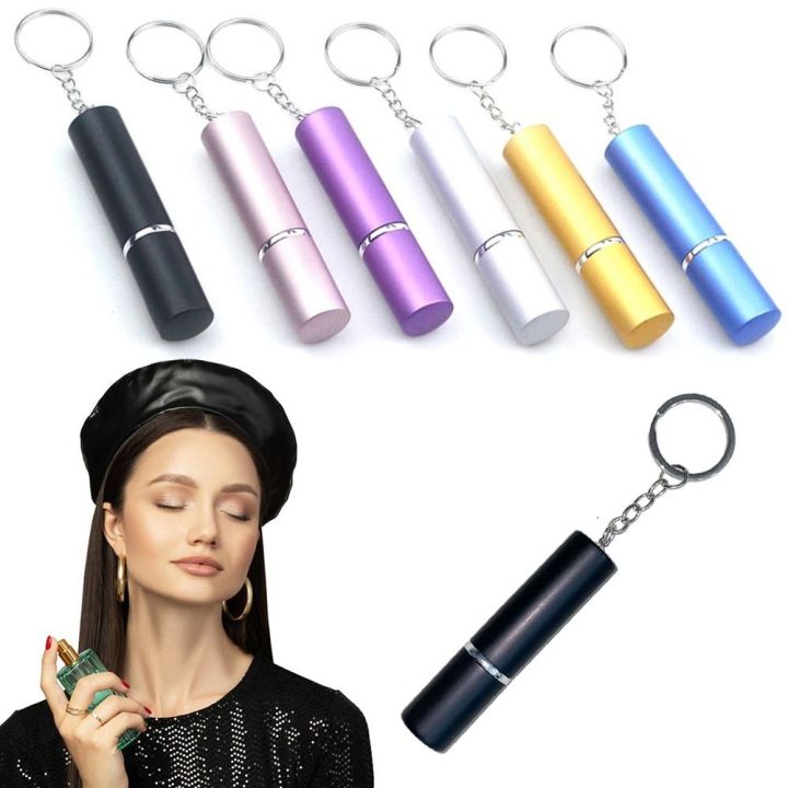 Portable 5ml Spray Bottle With Keychain Metal Empty Perfume Bottle Mini ...