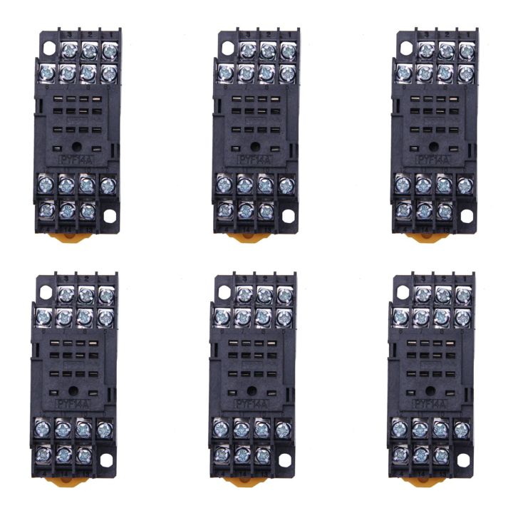6X PYF14A DIN Rail Power Relay Socket Base 14 Pin for MY4NJ HH54P MY4 ... 6X PYF14A DIN Rail Power Relay Socket Base 14 Pin for MY4NJ HH54P MY4 ...