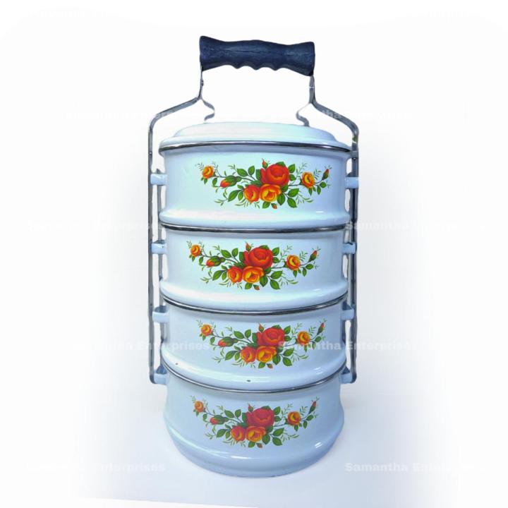 Bombay Tiffin / 4 Layer Stainless Steel Lunch Carrier / Lunch Box / 4 ...