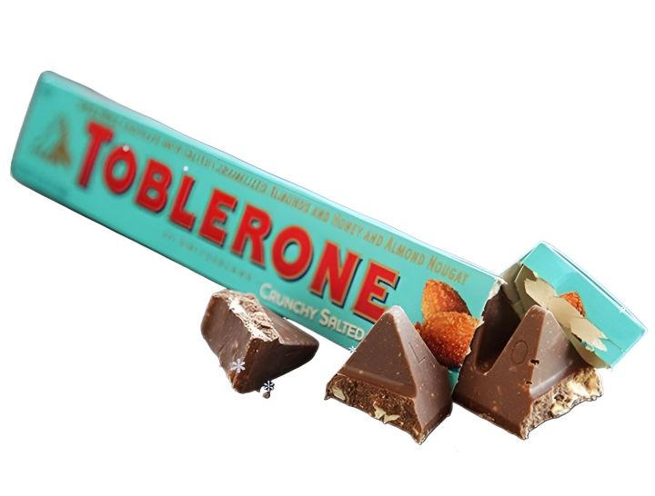 TOBLERONE Milk Chocolate Nougat & Salted Caramel Almonds 100g Triangle ...