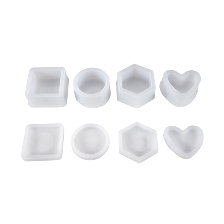 4 Pack Box Resin Molds Jewelry Box Molds Heart Shape /Hexagon/Round and ...
