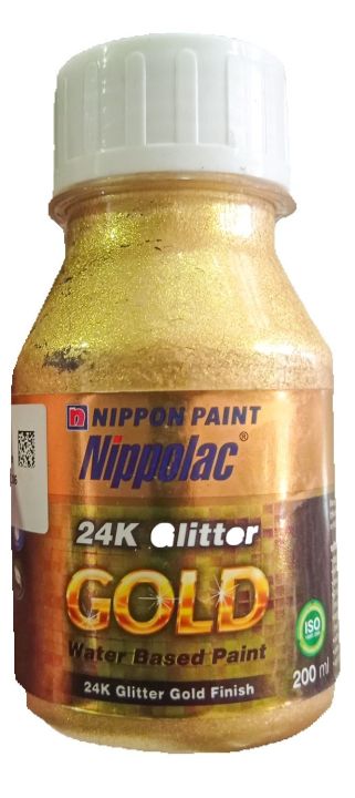 Nippolac water Based 24K Gold Paint 200ml for Metal Surfaces Wood Stone ...