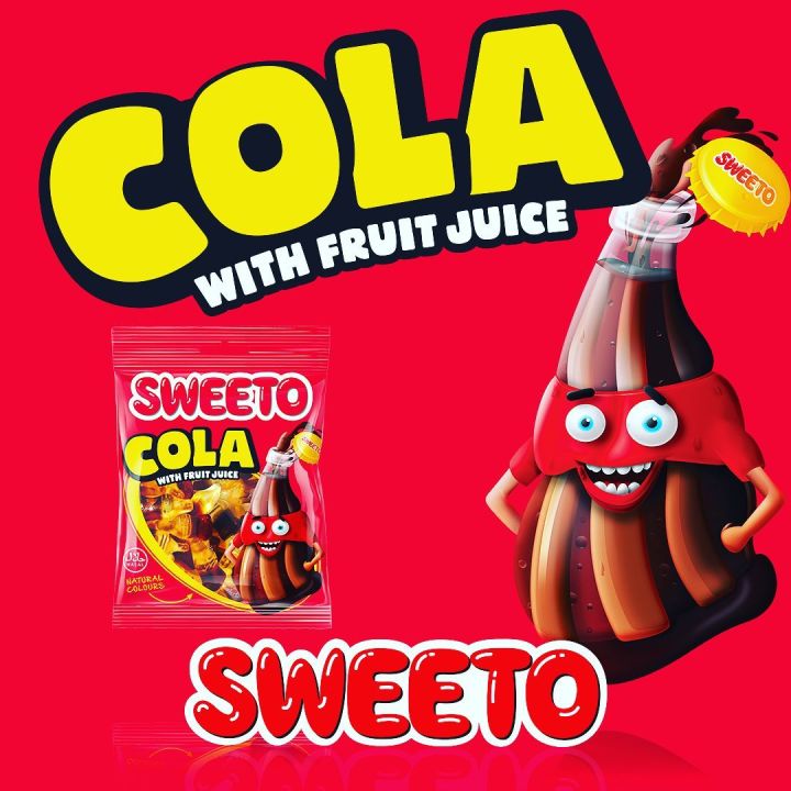 Sweeto COLA with Fruit Juice Gummy Bear Candy 80g for Children Kids ...
