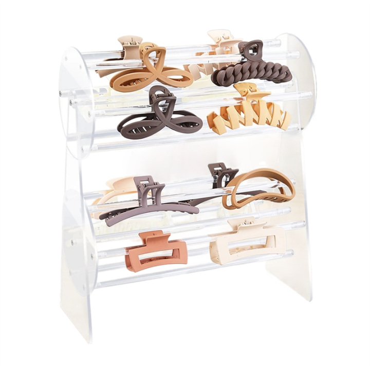 1 Piece Claw Clip Organizer Holder Transparent Acrylic 360-Degree ...