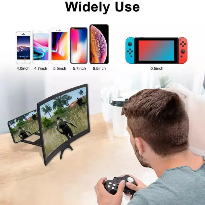 L6 12 inch Curved Phone Screen Amplifier HD 3D Video Mobile Phone ...