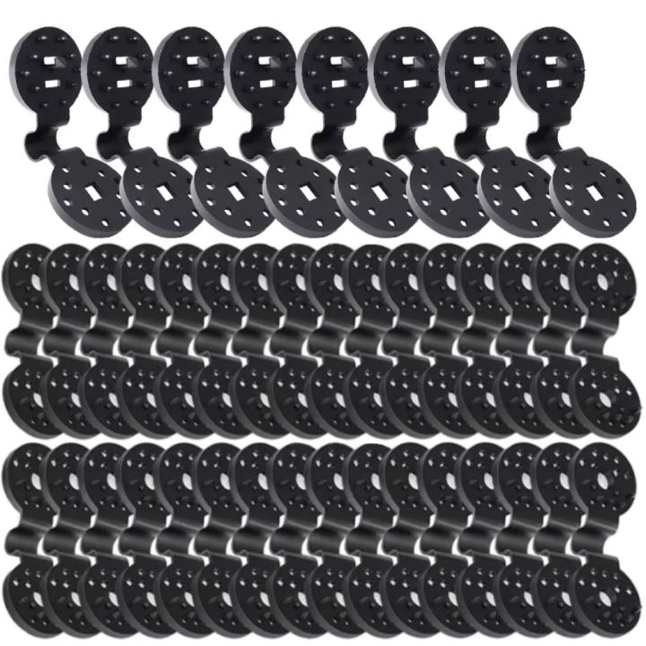 50Pcs Durable Round Shade Cloth Plastic Clips Accessory Black Fabric ...
