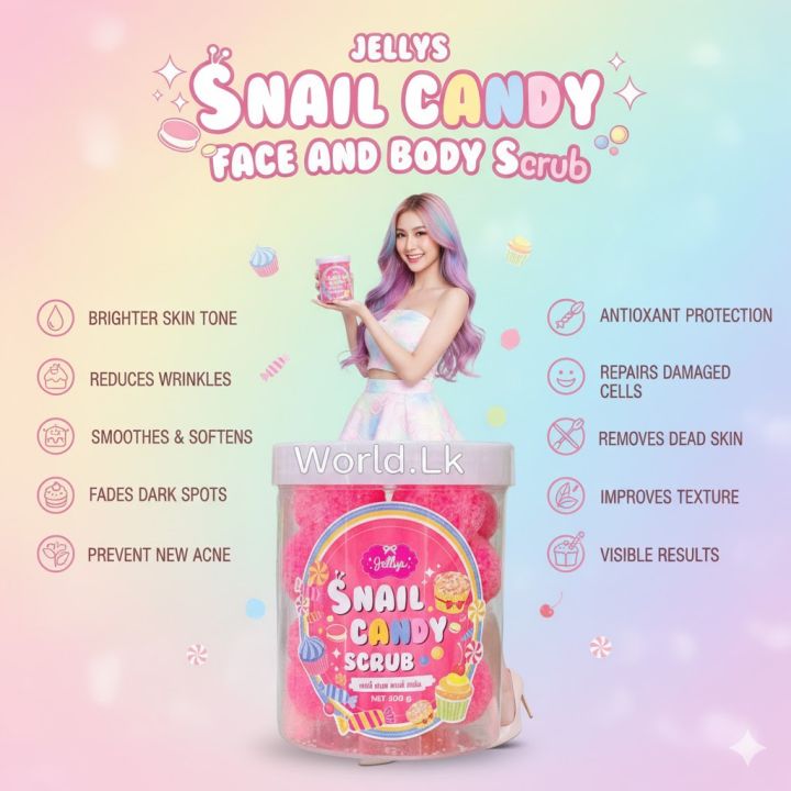 300g FACE AND BODY Jellys Snail Candy SCRUB jscs 16 Balls Dead Skin ...