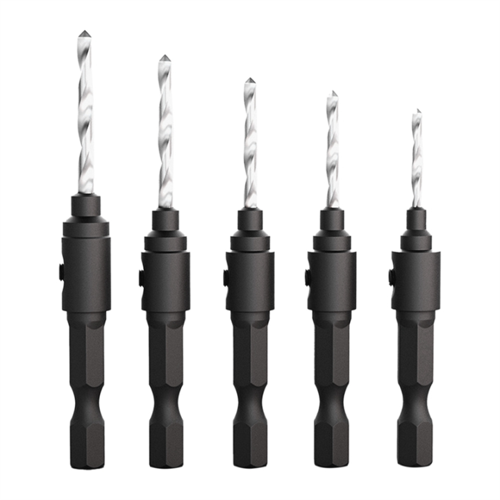 5PCS Woodworking Hole Opener Set Countersink Drill Countersink Drill ...