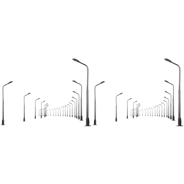 40Pcs Model Railway 10cm Lamp Post Street Lights HO Scale 1:87 LED 3V ...