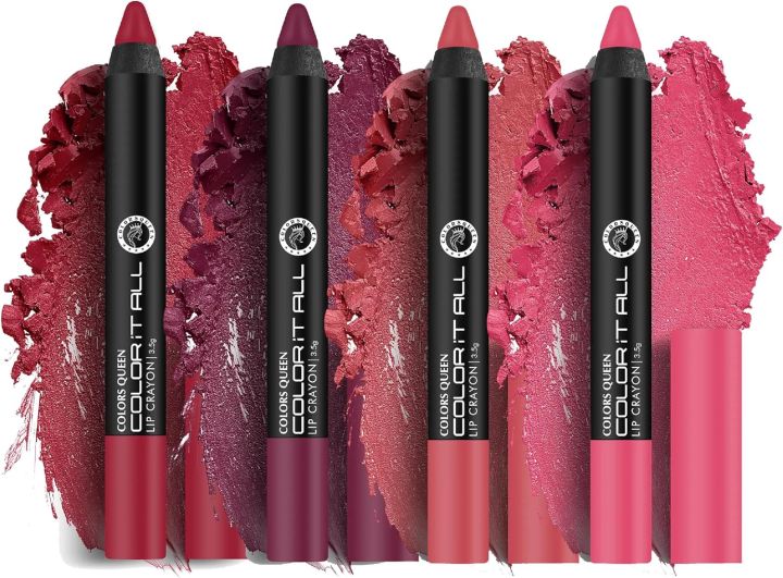 [Pack of 3pcs + 1pc Tester Free] Colors Queen Color it All, Lip Crayon ...