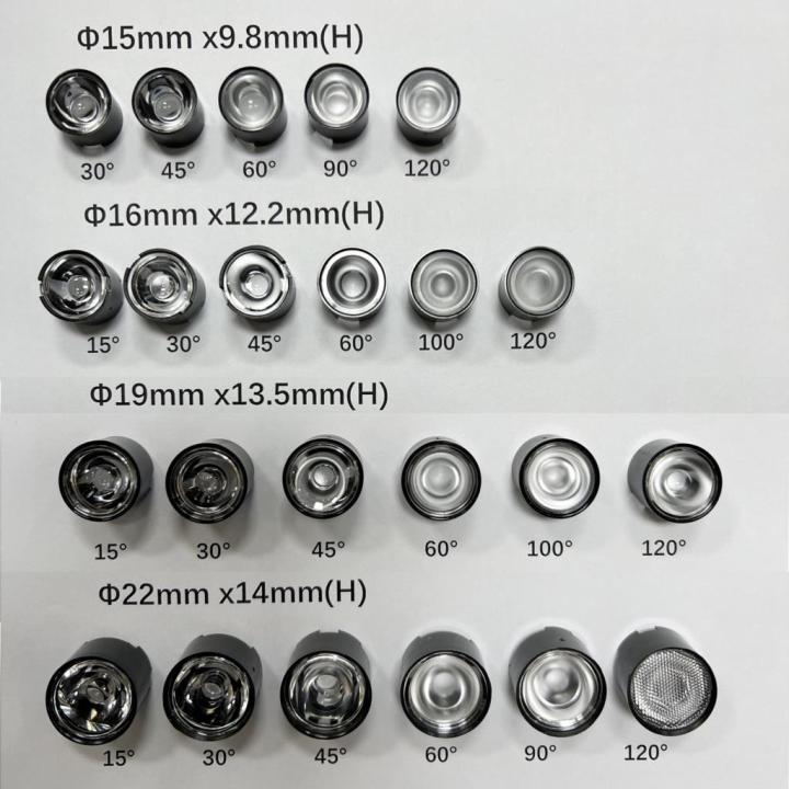 10pcs 15 30 45 60 90 120 Degrees Led Lens Bracket Holder 15mm 16mm 19mm ...