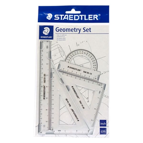 Staedtler Geometry Set Of 4 Pcs. Square Ruler Protractor | Daraz.lk