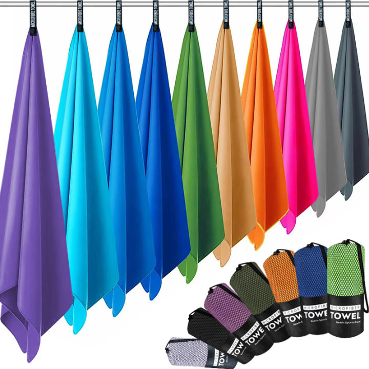 Towel travel fitness running, swimming, beach suitable, compact, soft ...
