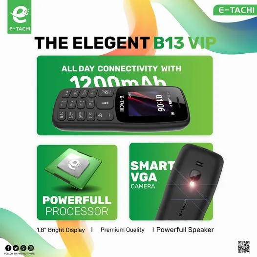 Etachi B13 VIP, Same Like Nokia 106, Dual Sim, PTA Approved with 1 Year ...