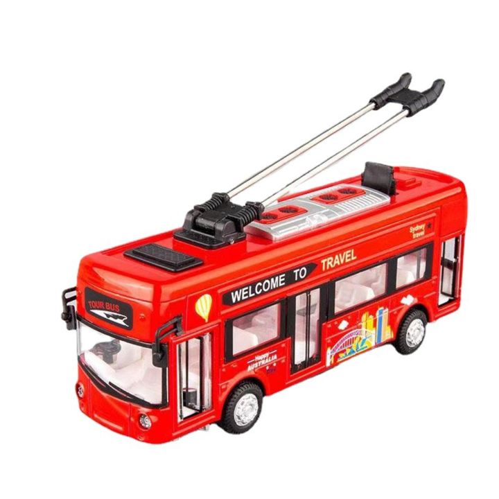 1:50 Kids Toys Alloy Bus Model London Single Tram Bus Vehicles Car with ...