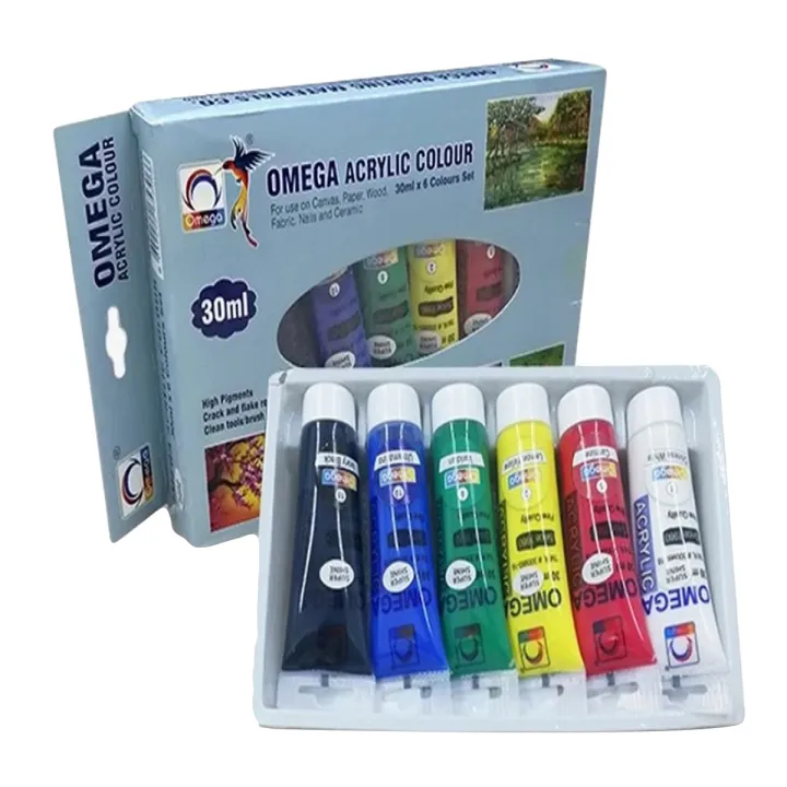 Omega Acrylic Paint - Pack Of 6 - 30 Ml Acrylic Color | Daraz.lk