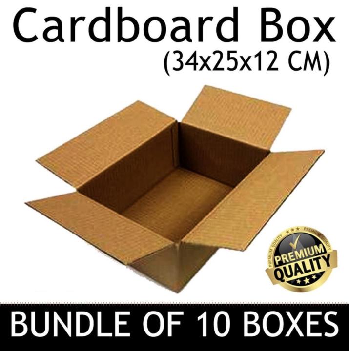 Bundle of 10 Boxes (34*25*12 cm) Cardboard box shipping storage strong ...